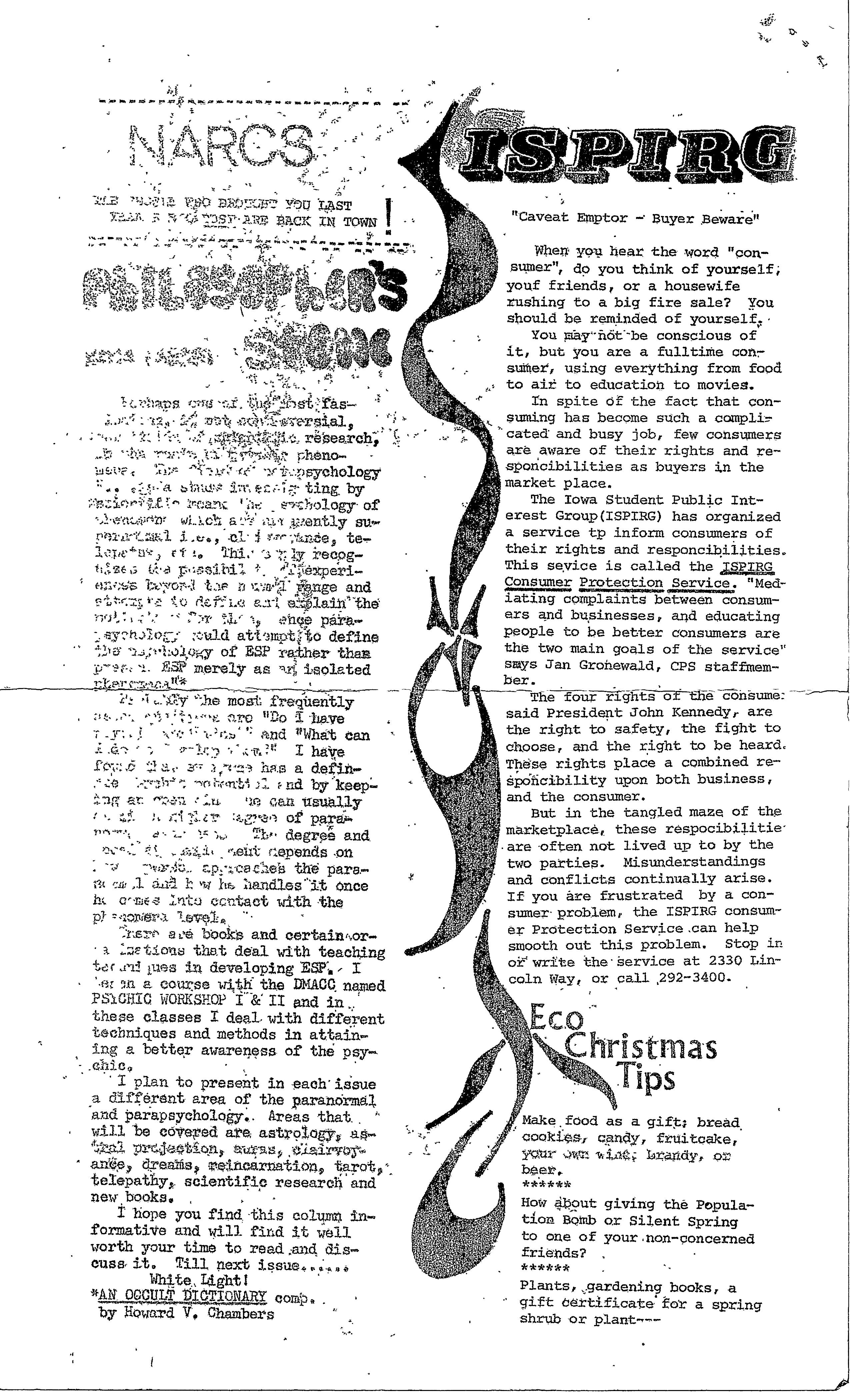 Volume 1 No. 1 January 1974 – The Free Flowing Digital Archive